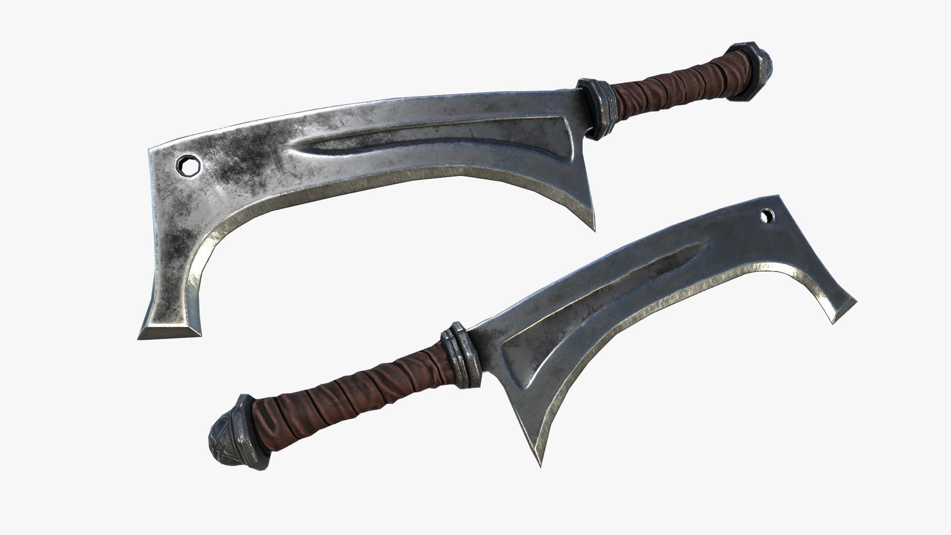 Fantasy Sword RPG Lombardian Cleaver Curved Blade Sword Sickle Siege ...