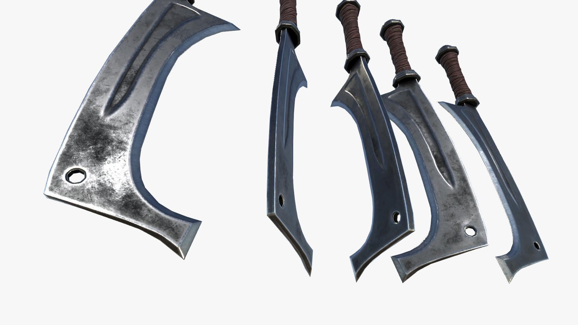 Fantasy Sword RPG Lombardian Cleaver Curved Blade Sword Sickle Siege ...