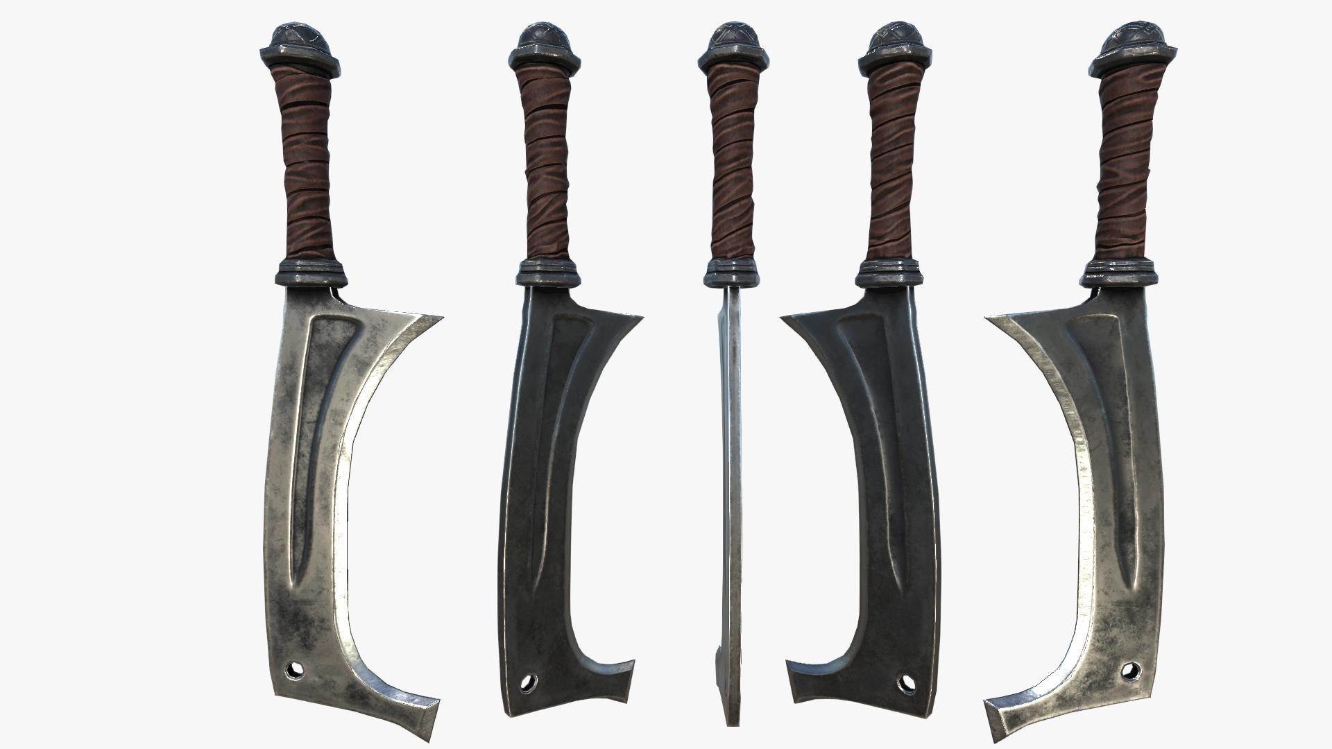 Fantasy Sword RPG Lombardian Cleaver Curved Blade Sword Sickle Siege ...