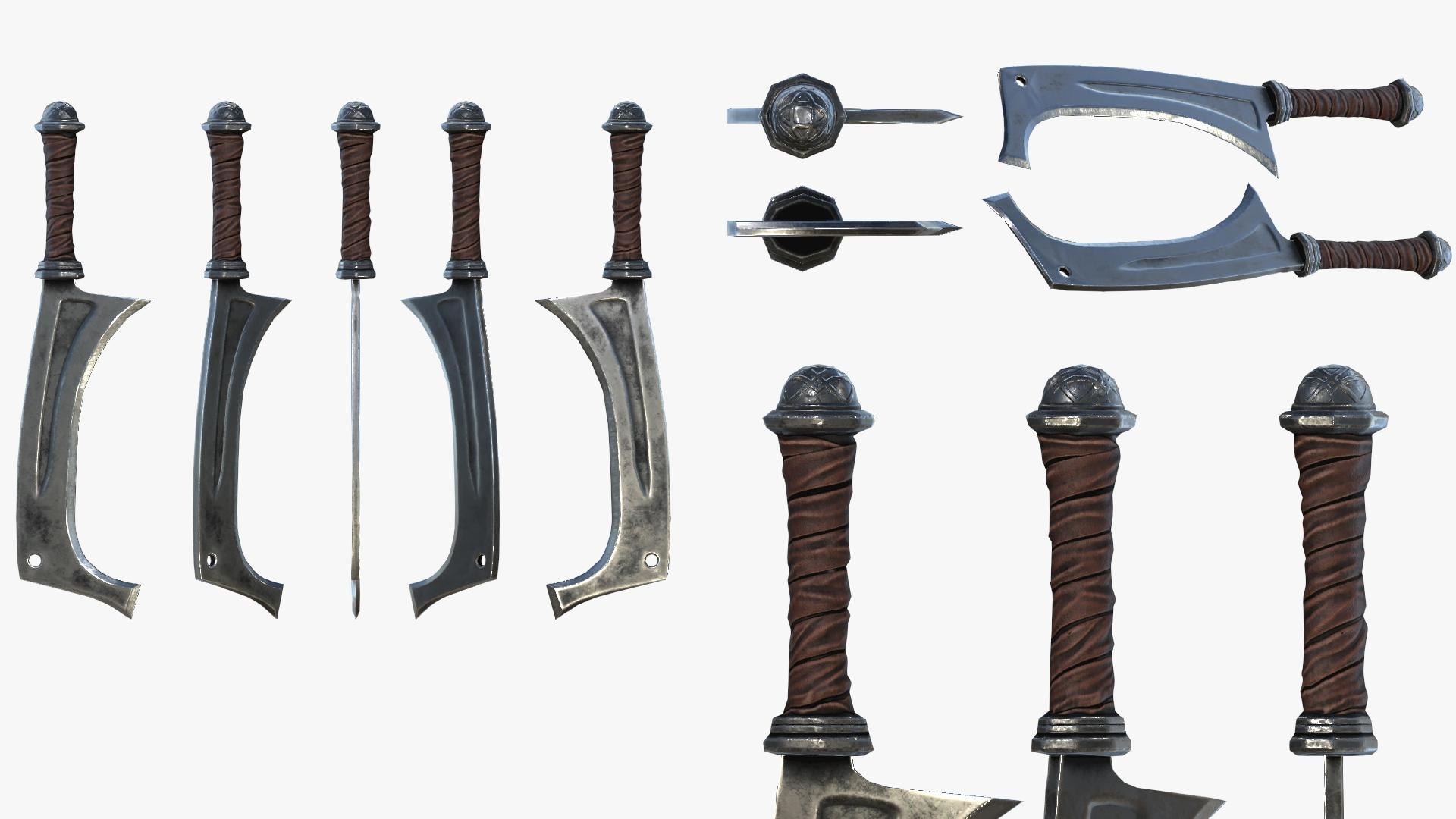 Fantasy Sword RPG Lombardian Cleaver Curved Blade Sword Sickle Siege ...