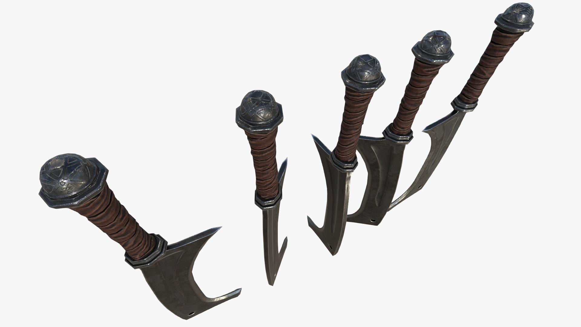 Fantasy Sword RPG Lombardian Cleaver Curved Blade Sword Sickle Siege ...