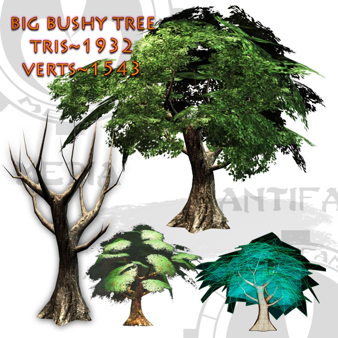 3d big tree bush