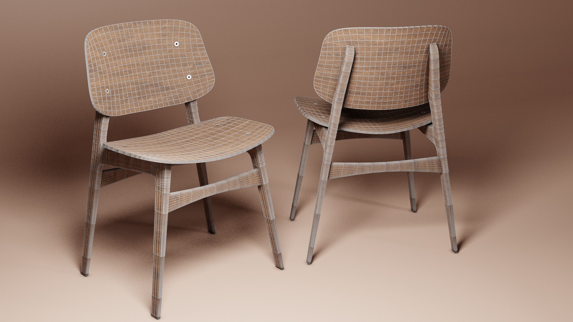 Modern Wood Table With Chairs 3D Model - TurboSquid 1854410