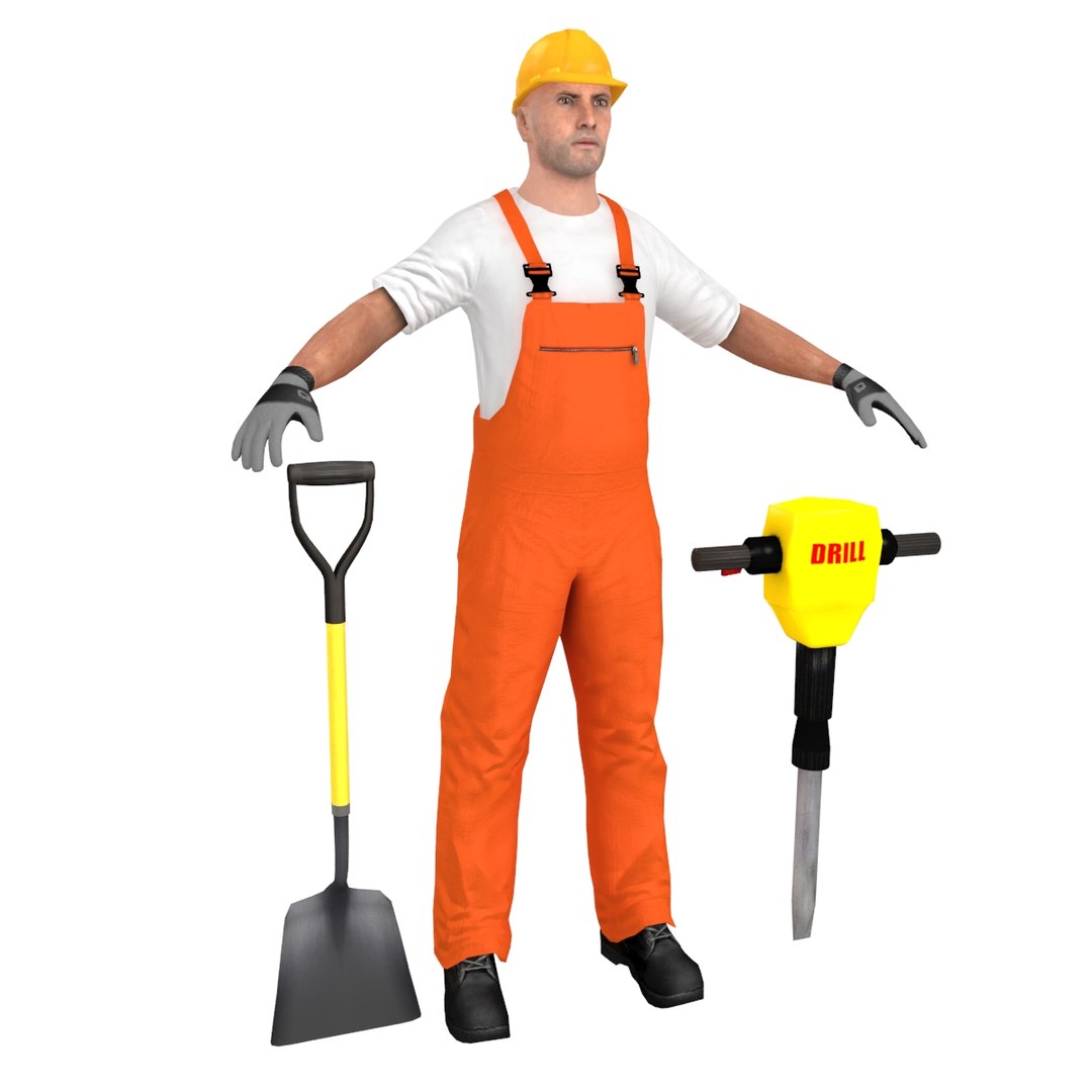 3D Rigged Worker - TurboSquid 1325620