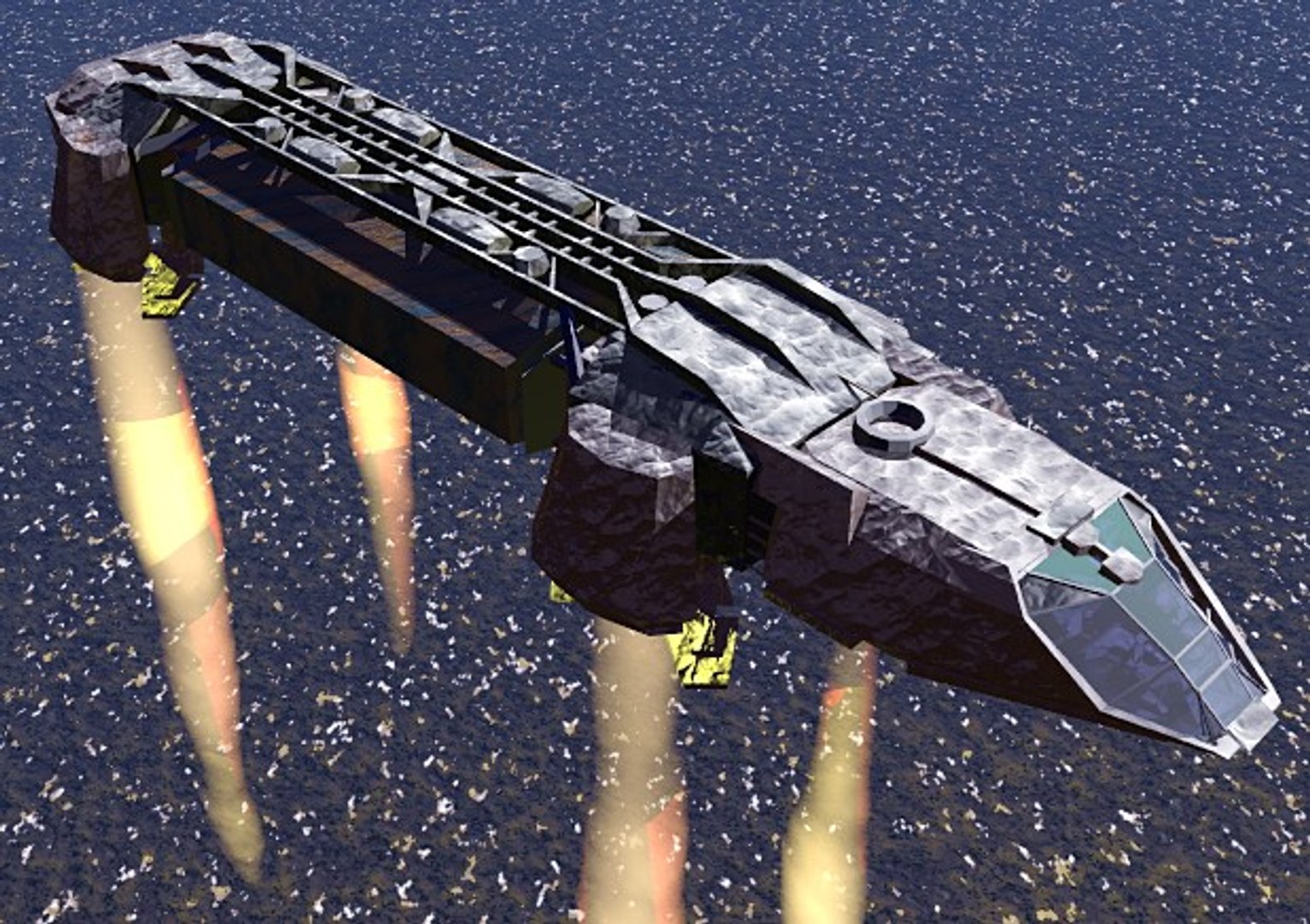Cargo Space Ship 3d Model