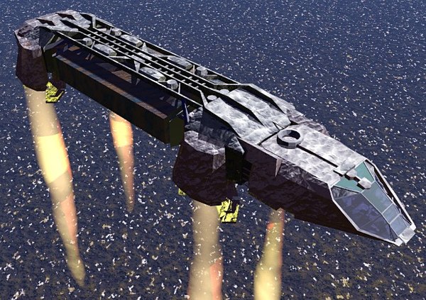 cargo space ship 3d model