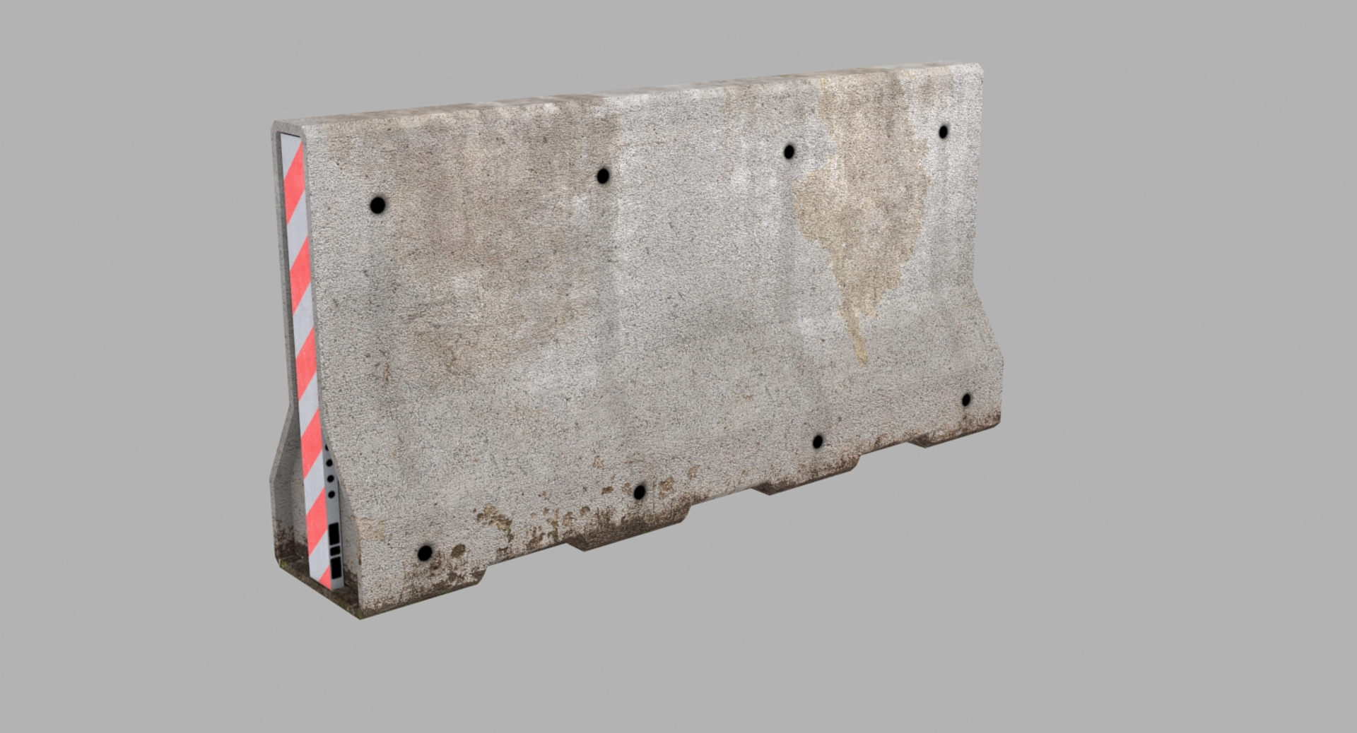 3d concrete barrier block model