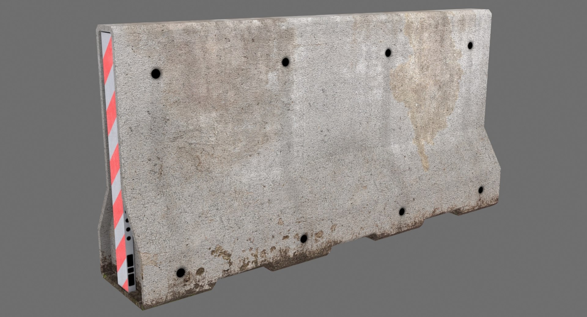 3d concrete barrier block model