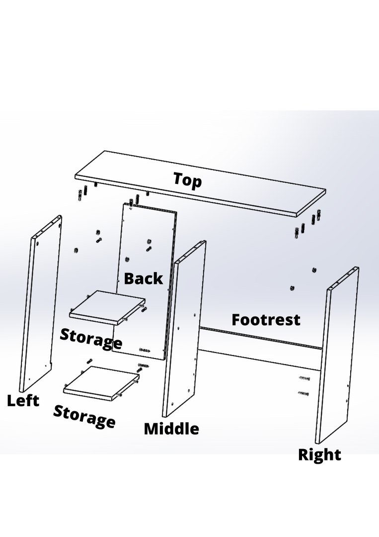 3D Wooden ComputerStudy Table Model - TurboSquid 1772752