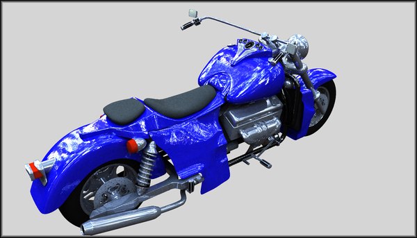 3d model v8 motorcycle