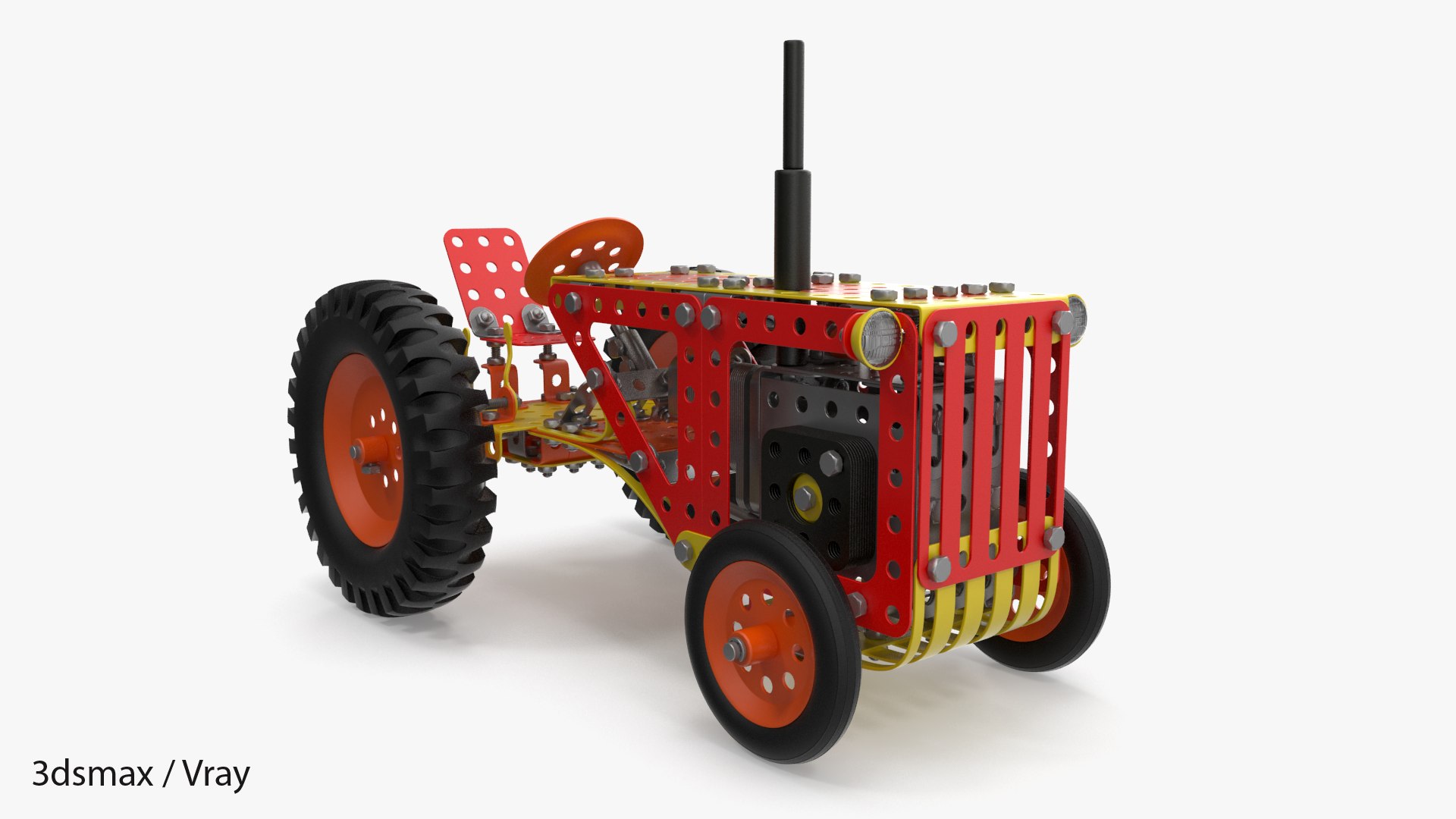Metal Toy Kit Tractor Model - TurboSquid 1820484
