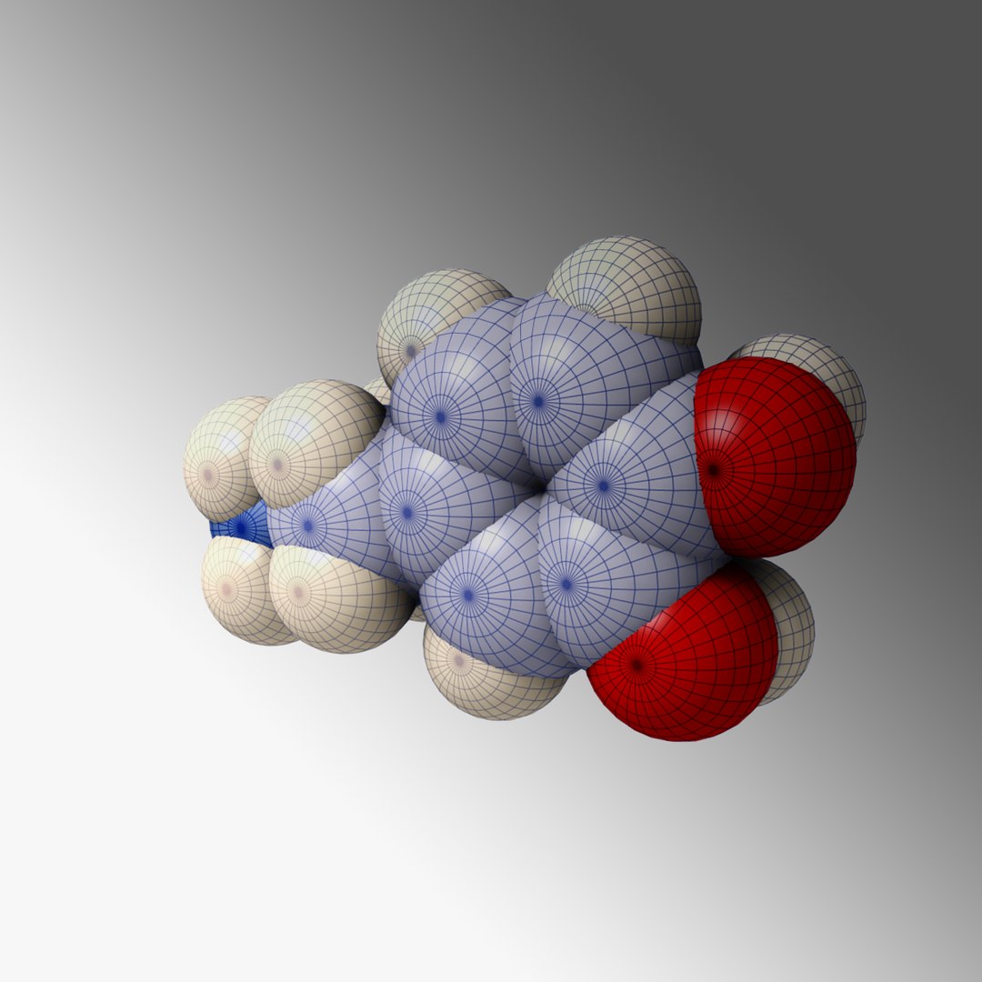 Dopamine Molecule Neurotransmitters 3d Model