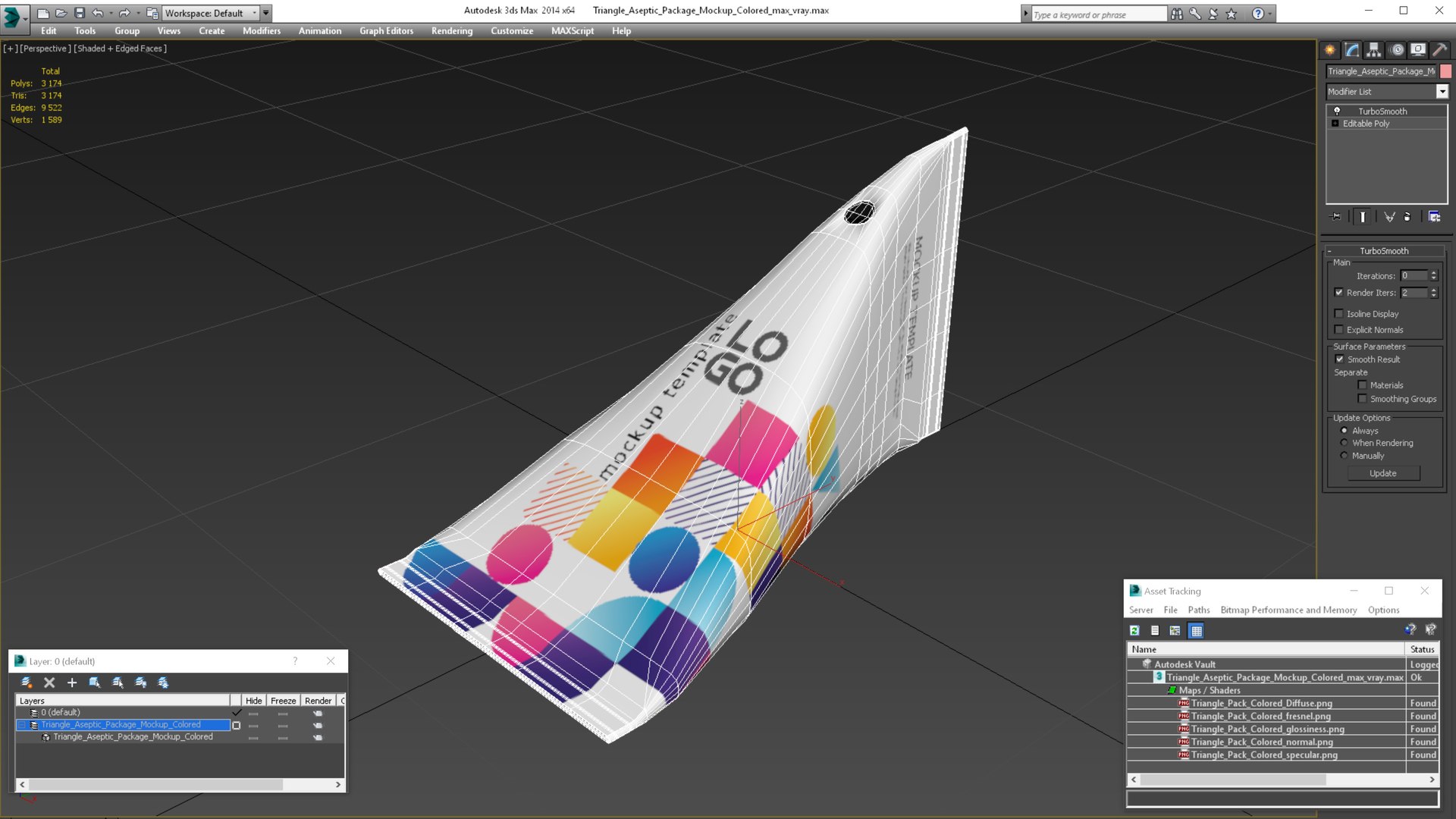 3D Triangle Aseptic Package Mockup Colored - TurboSquid 1926625