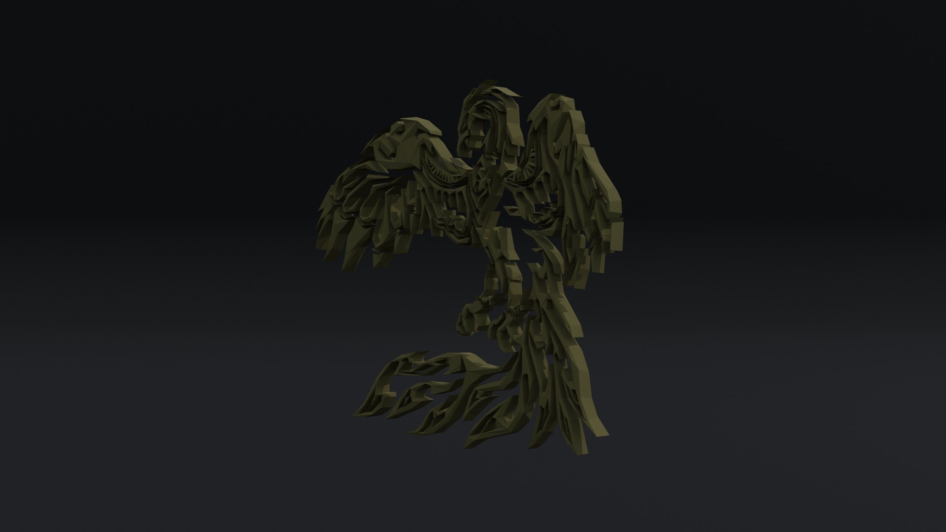 modelo 3d Low-poly Cartoon phoenix emblem Polygonal - TurboSquid 2007062