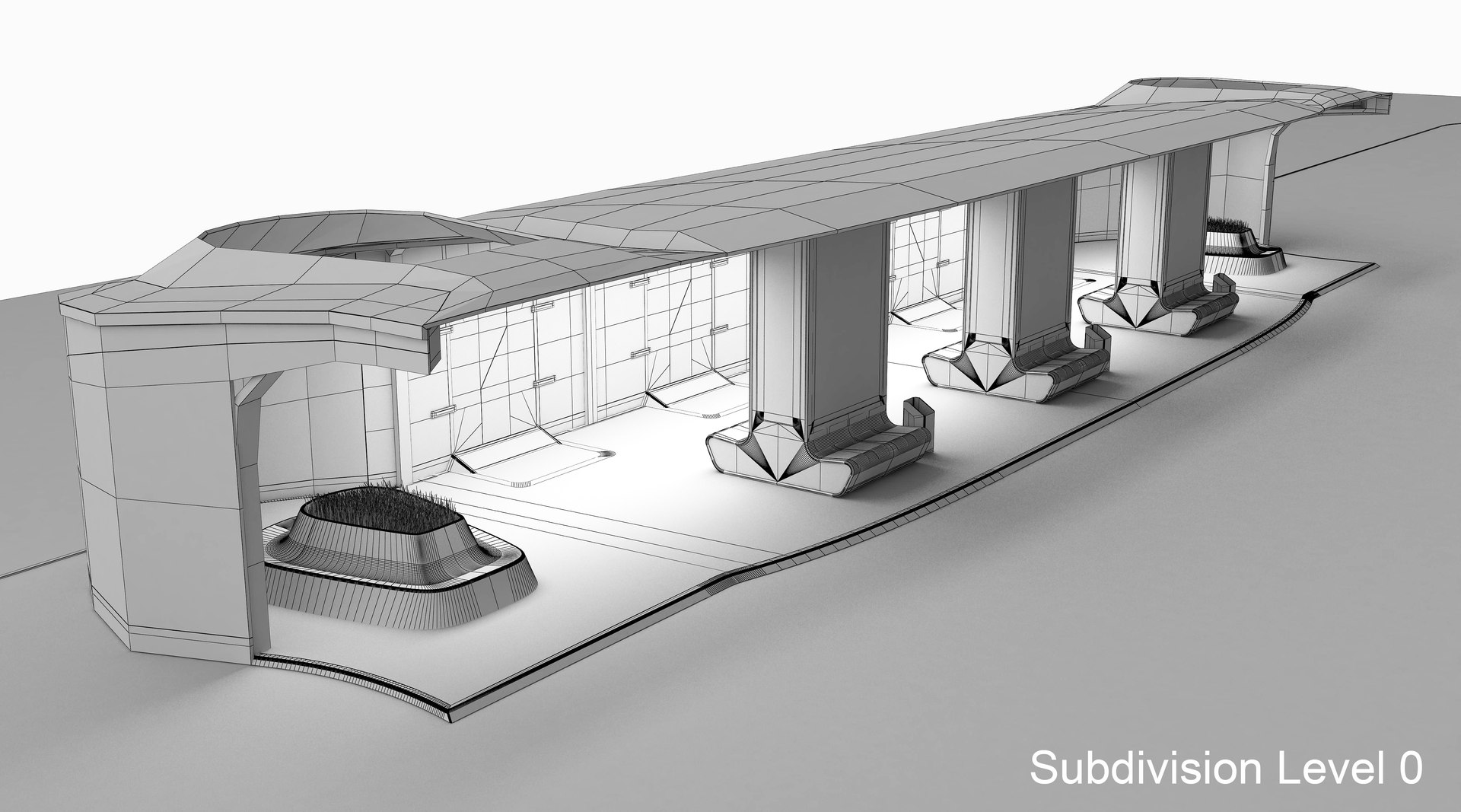 bus stop design 3d model