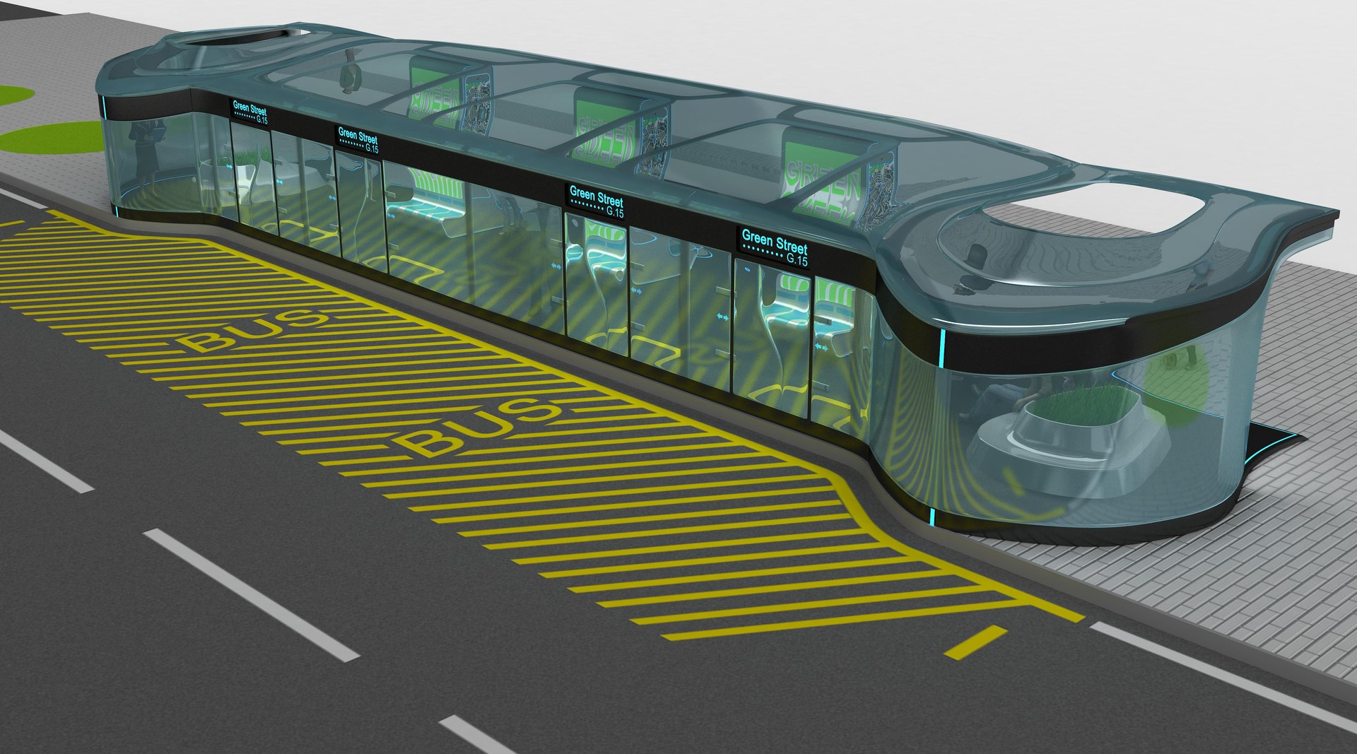 Bus Stop Design 3d Model