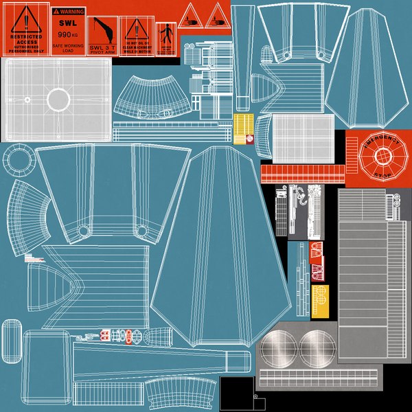 modelo 3d Grúa para plataforma offshore preparada para Maya ...