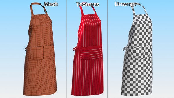 3D Cooking Apron Striped - TurboSquid 1816263