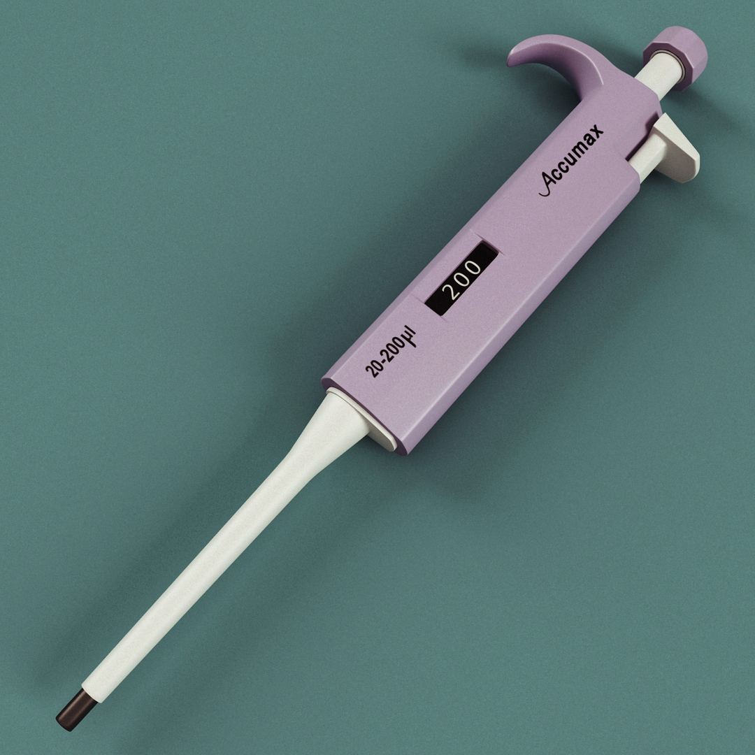 autoclavable pipette accumax v2 3d model