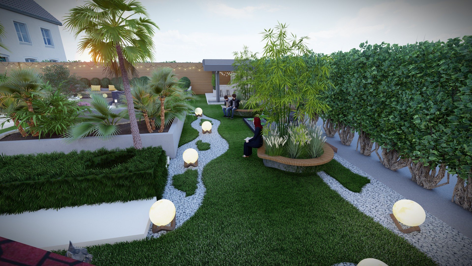 Backyard Landscape Design 3D Model Model - TurboSquid 2357146