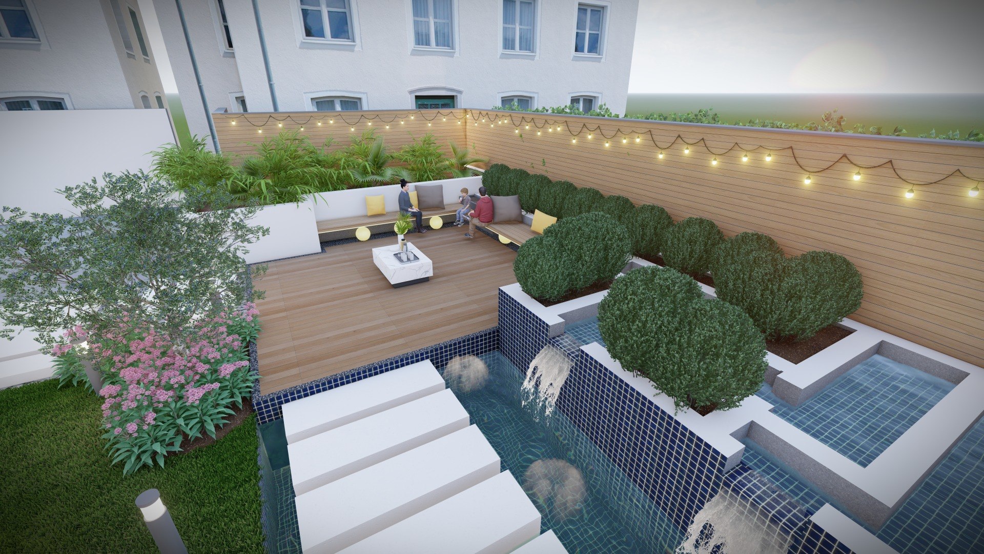 Backyard Landscape Design 3D Model Model - TurboSquid 2357146
