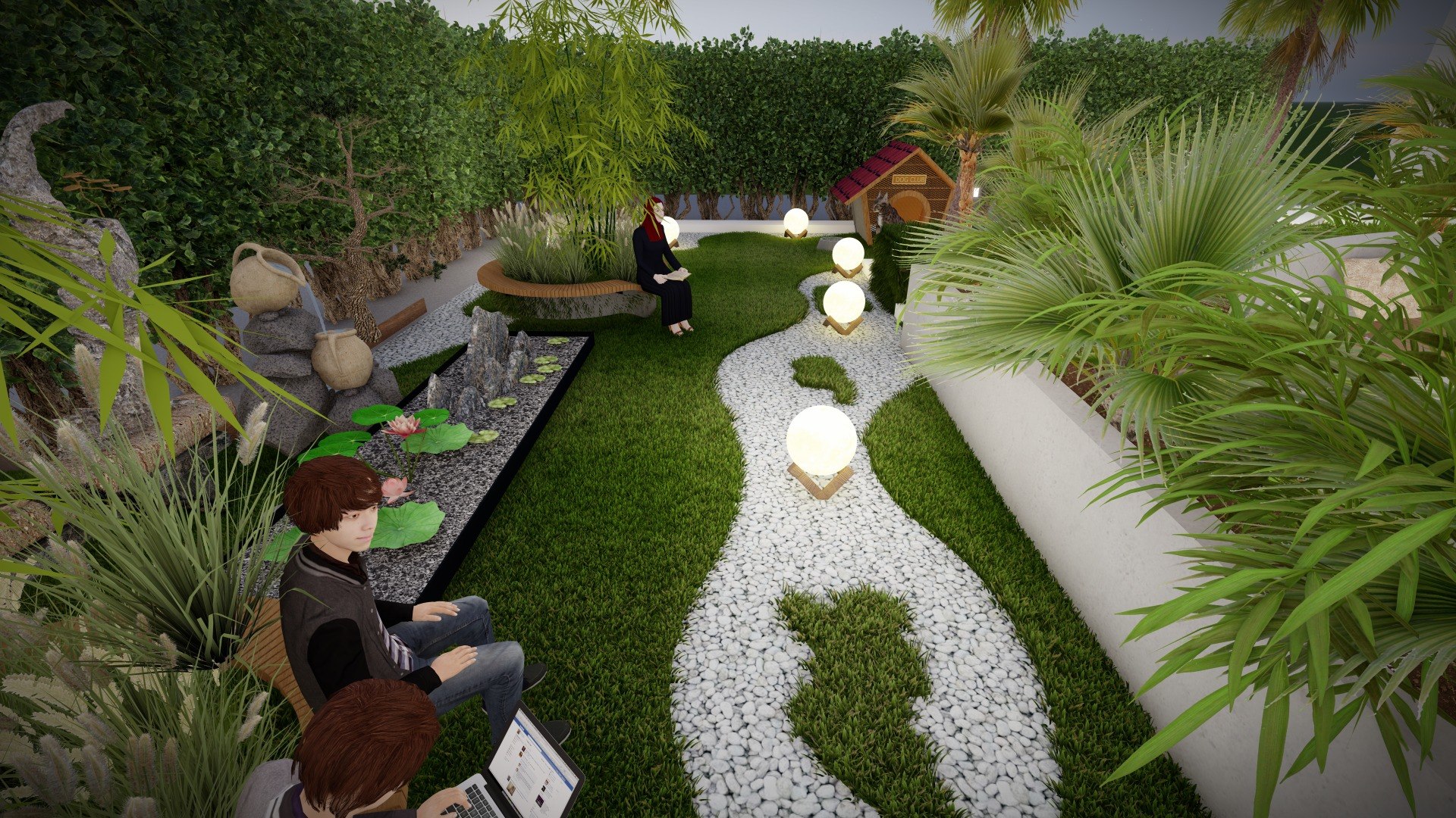 Backyard Landscape Design 3D Model Model - TurboSquid 2357146