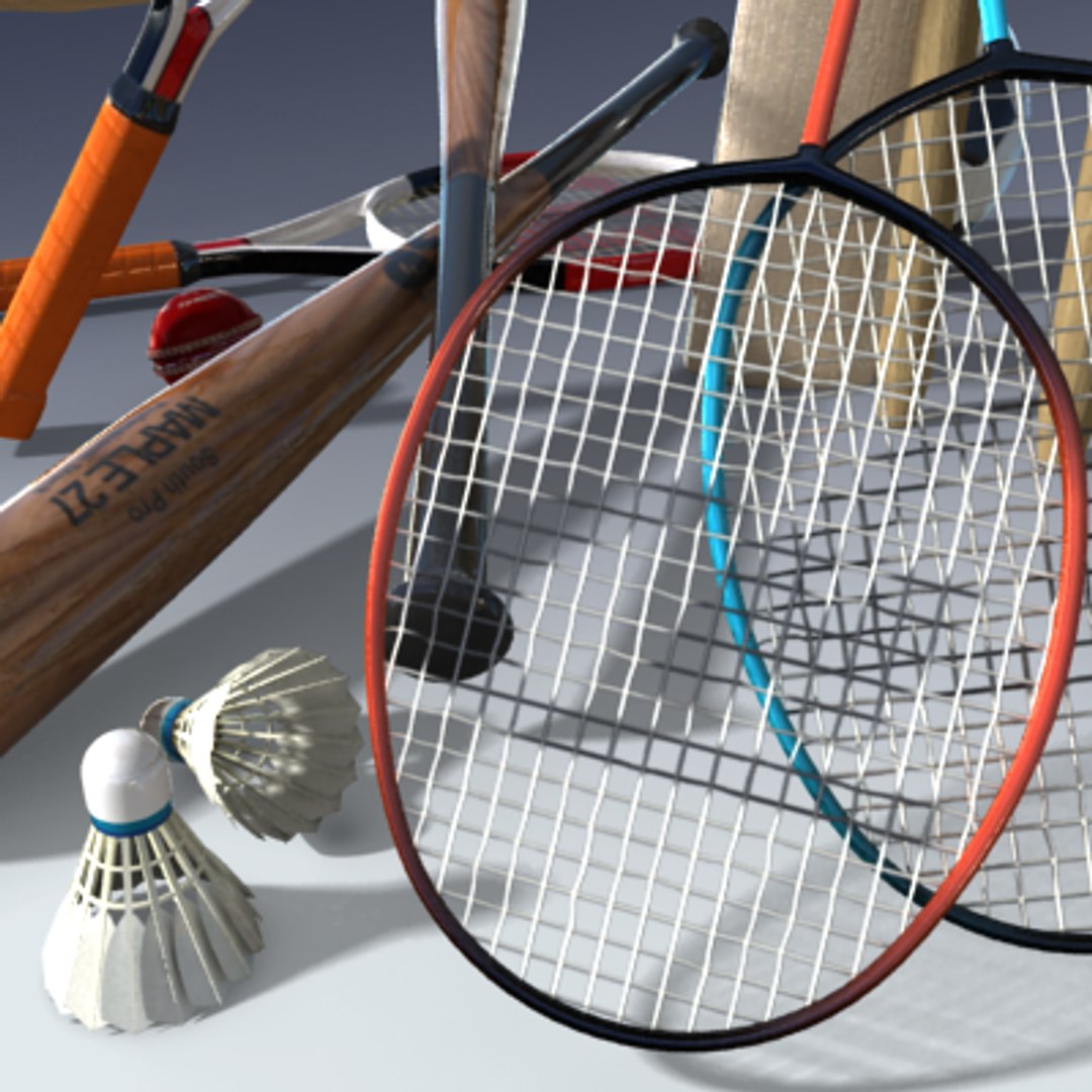 3d sports equipment pack model