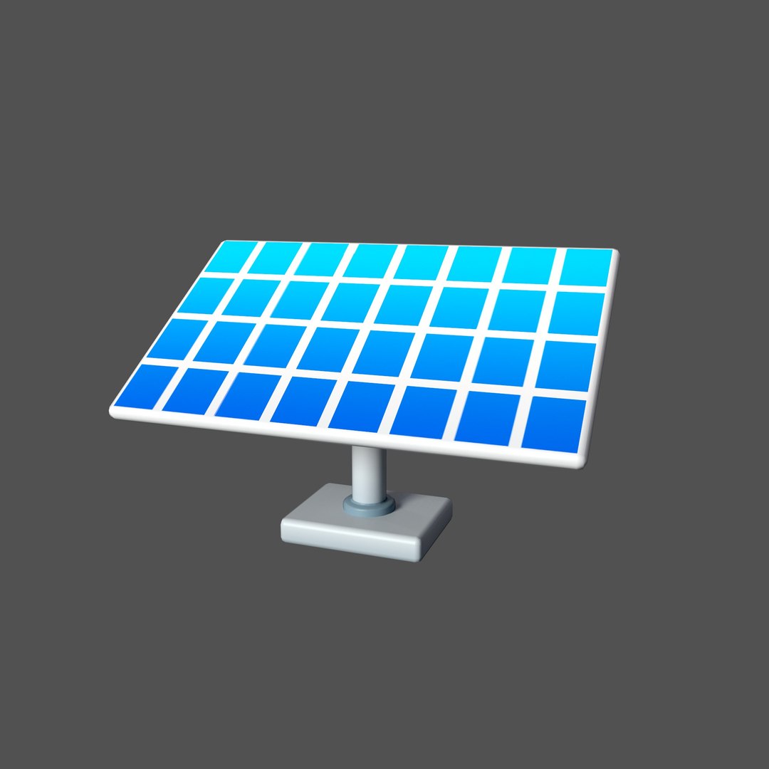 3D Cartoon Solar Panel - TurboSquid 2209325
