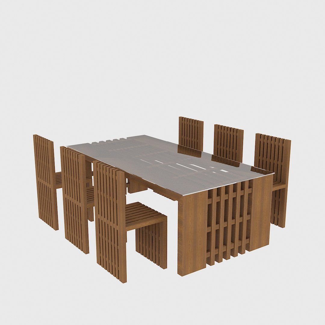 3D dining table set - TurboSquid 1447743
