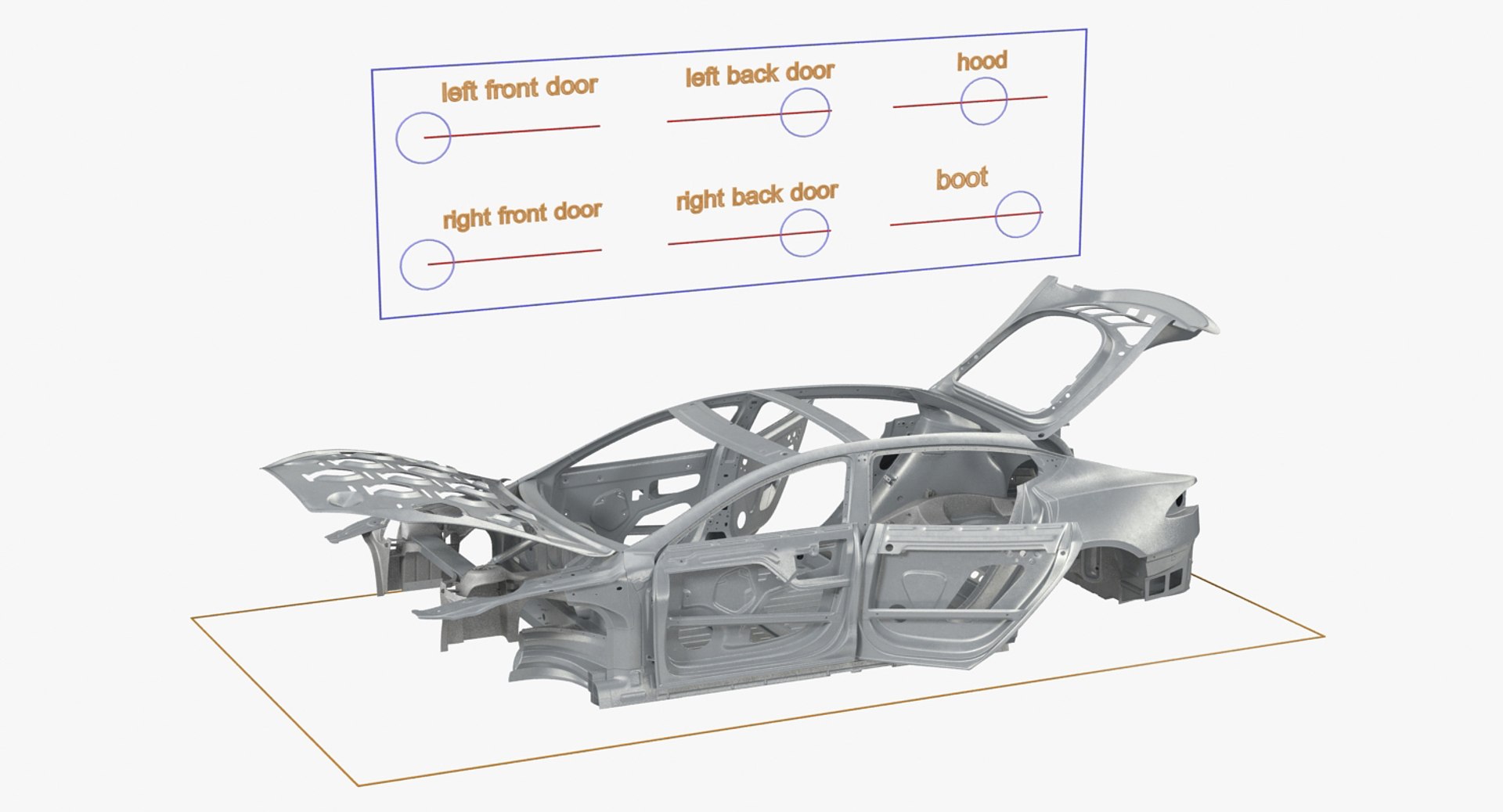 Tesla S Frame Rigged 3d Max