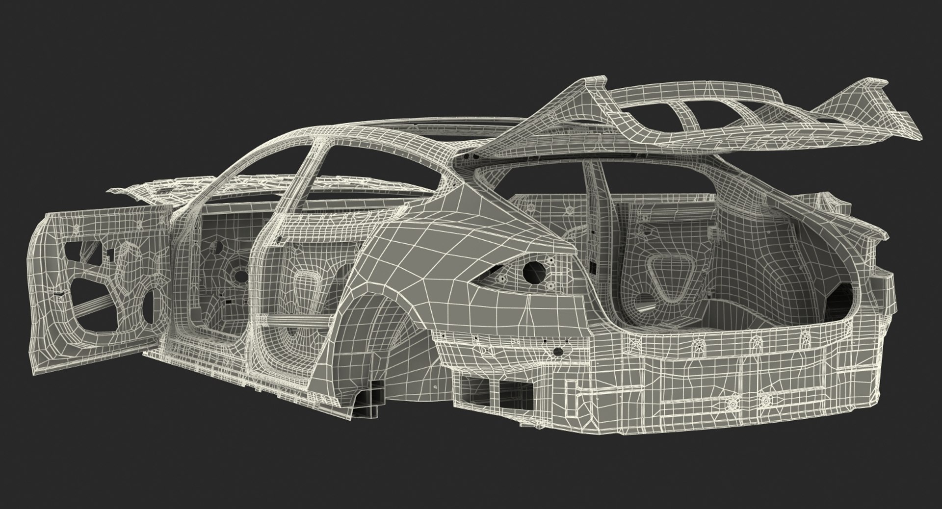 Tesla S Frame Rigged 3d Max