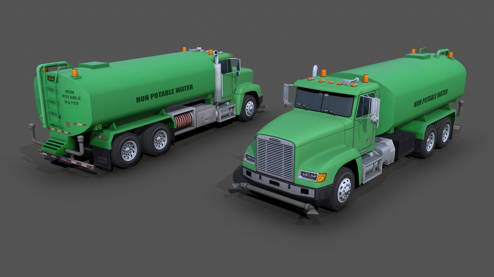 Freightliner FLD 120 2000 Water Truck S03 Model - TurboSquid 2112506