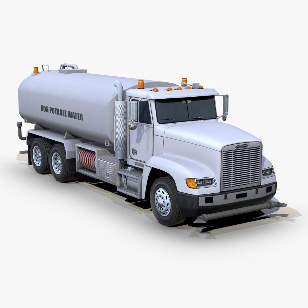 Freightliner FLD 120 2000 Water Truck S03 Model - TurboSquid 2112506