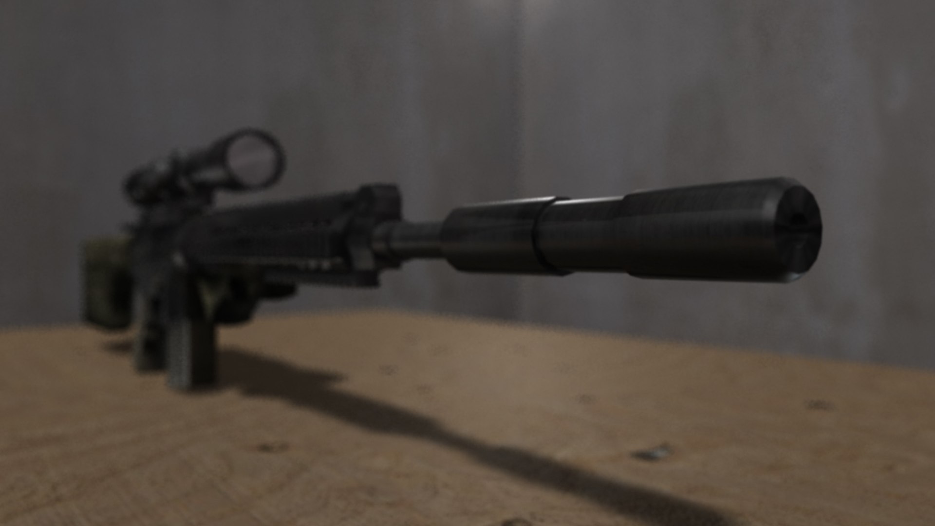 3d Model Of Modern Weapon Sr25