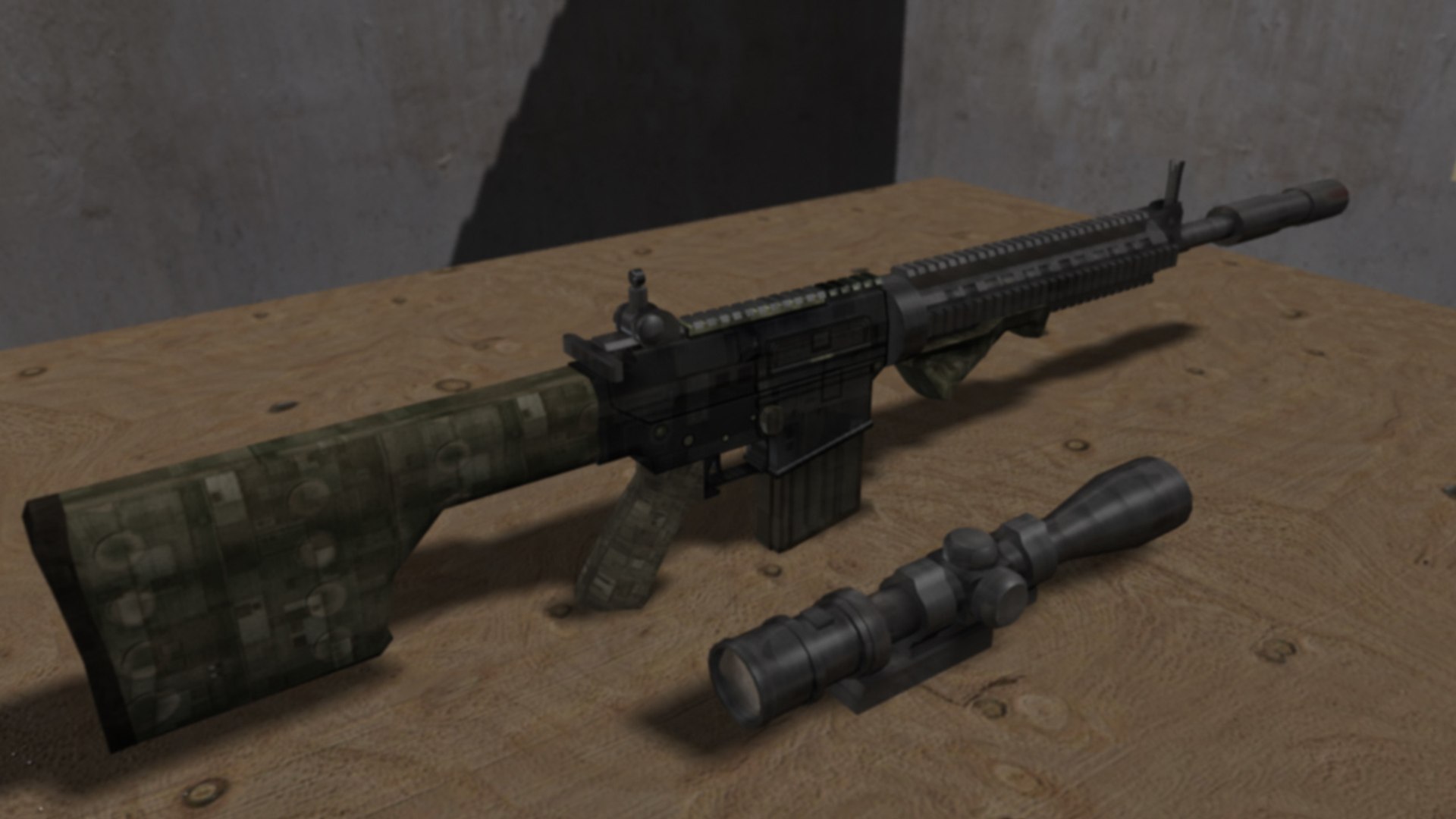 3d Model Of Modern Weapon Sr25