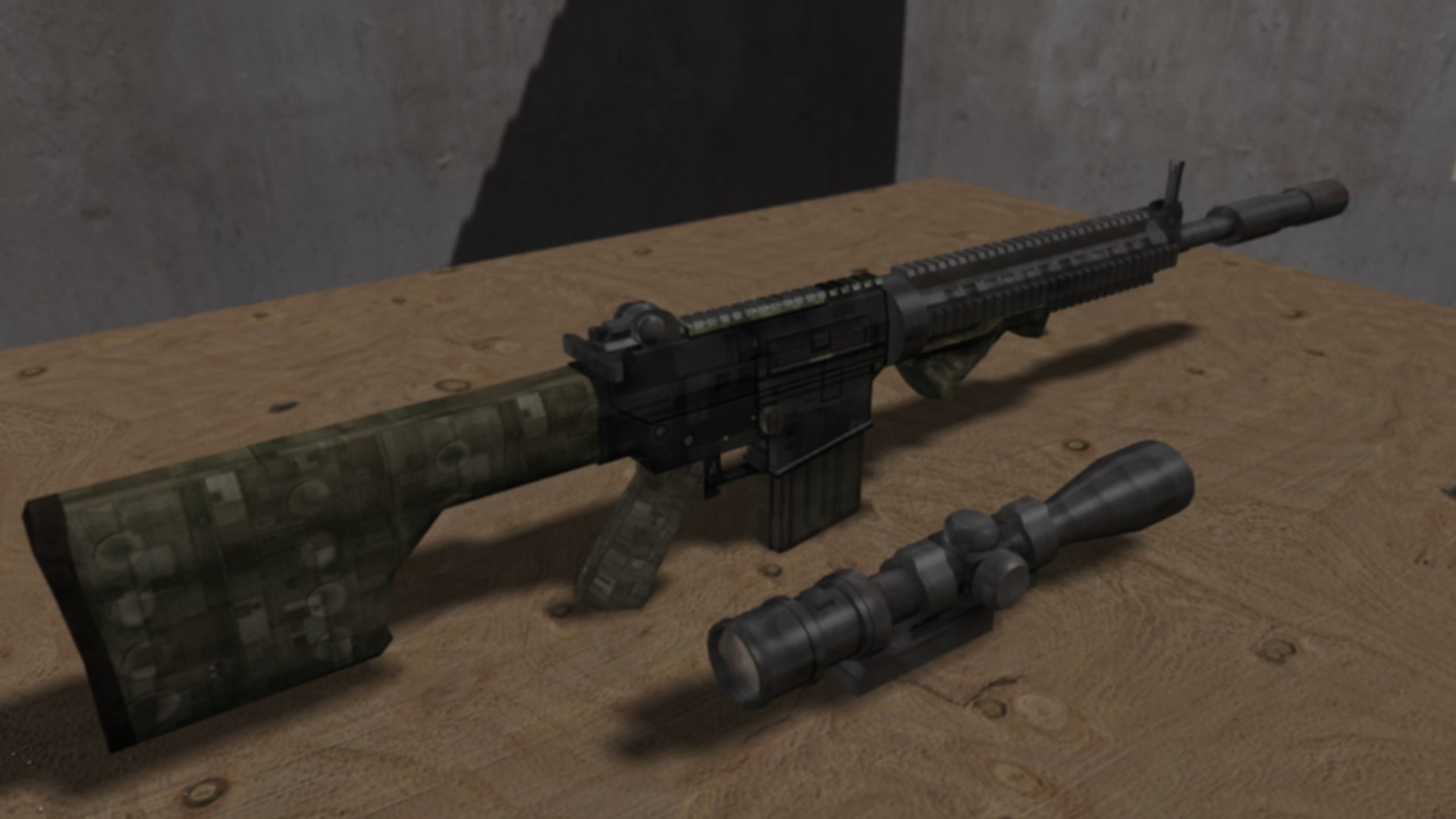 3d Model Of Modern Weapon Sr25