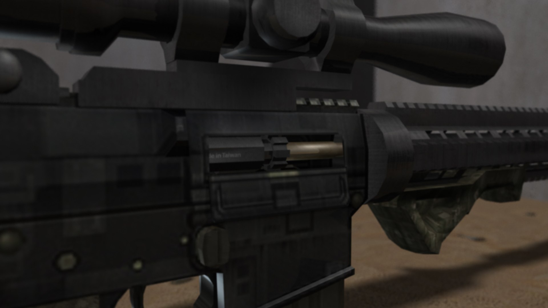 3d Model Of Modern Weapon Sr25