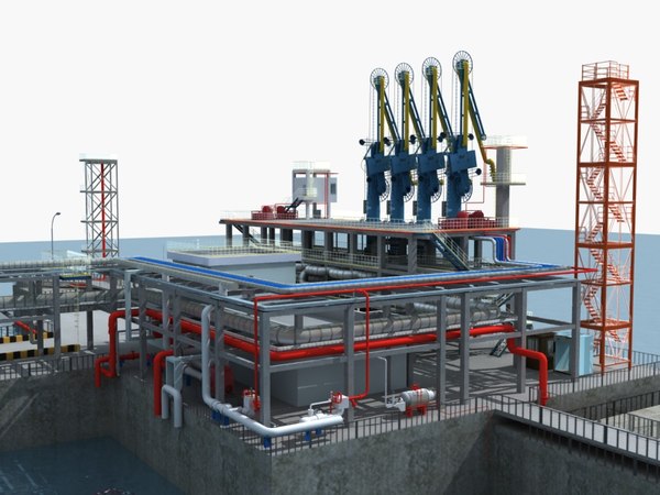 Lng loading wharf model - TurboSquid 1431081