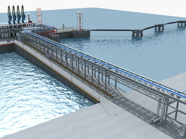 Lng loading wharf model - TurboSquid 1431081