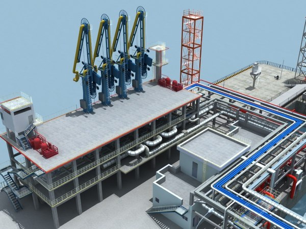 Lng loading wharf model - TurboSquid 1431081