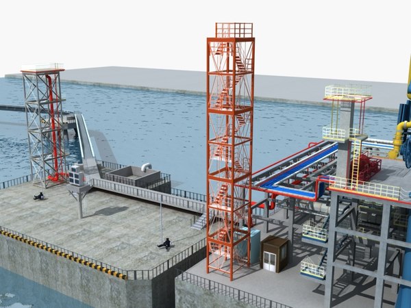Lng loading wharf model - TurboSquid 1431081