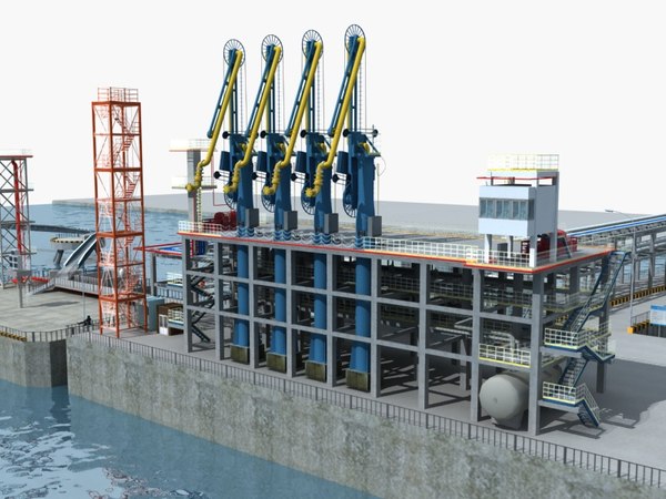 Lng loading wharf model - TurboSquid 1431081