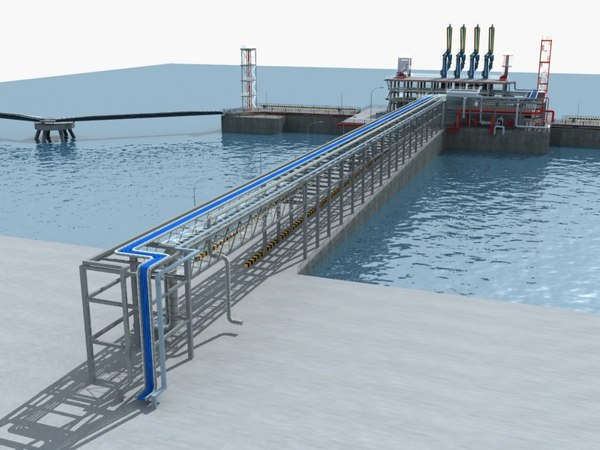 Lng loading wharf model - TurboSquid 1431081