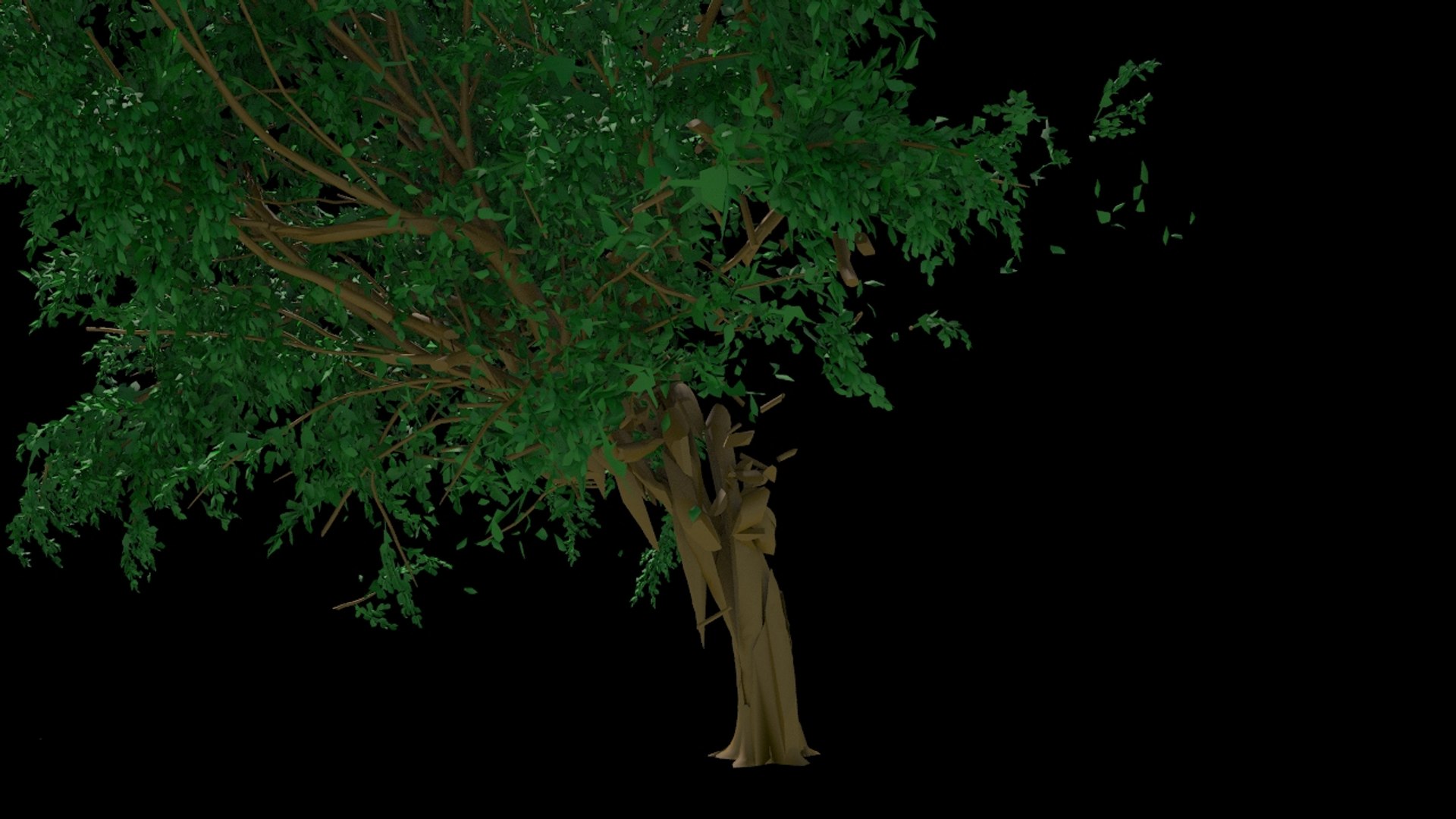 Tree Shatters Houdini 3d 3ds