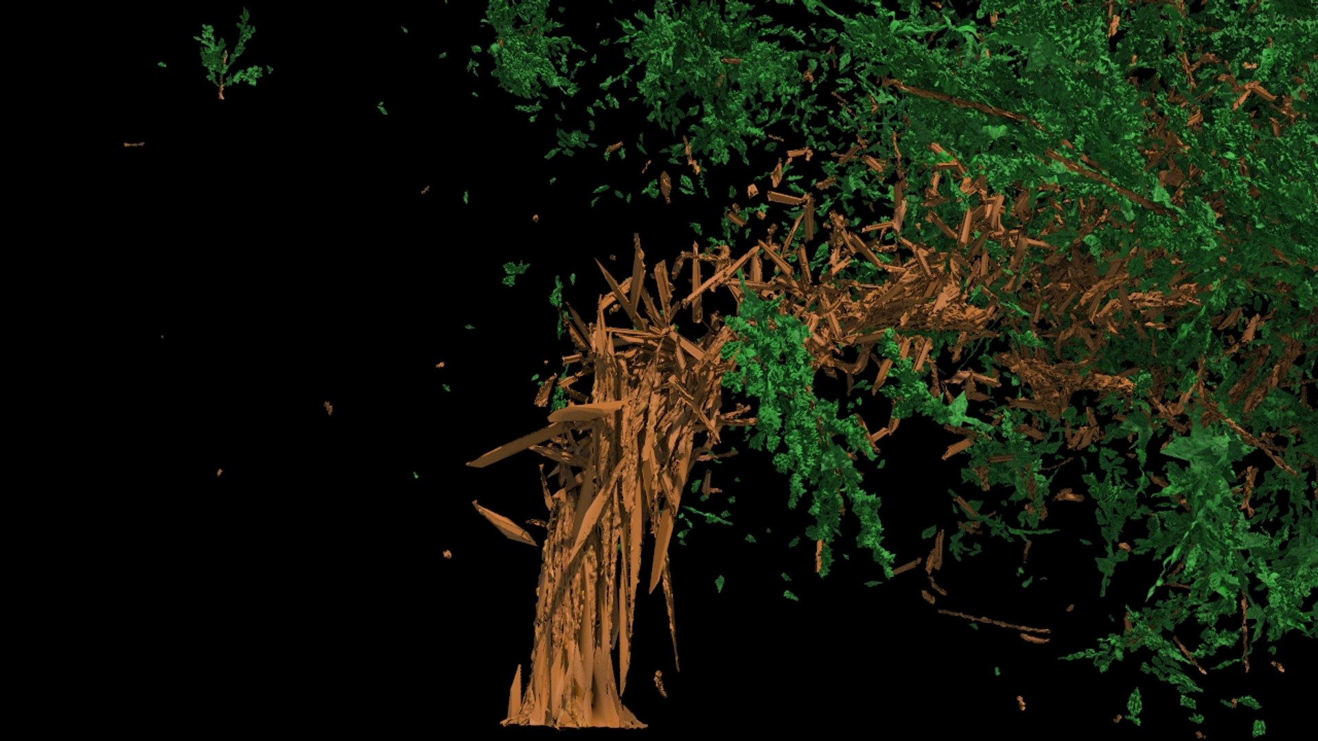 Tree Shatters Houdini 3d 3ds