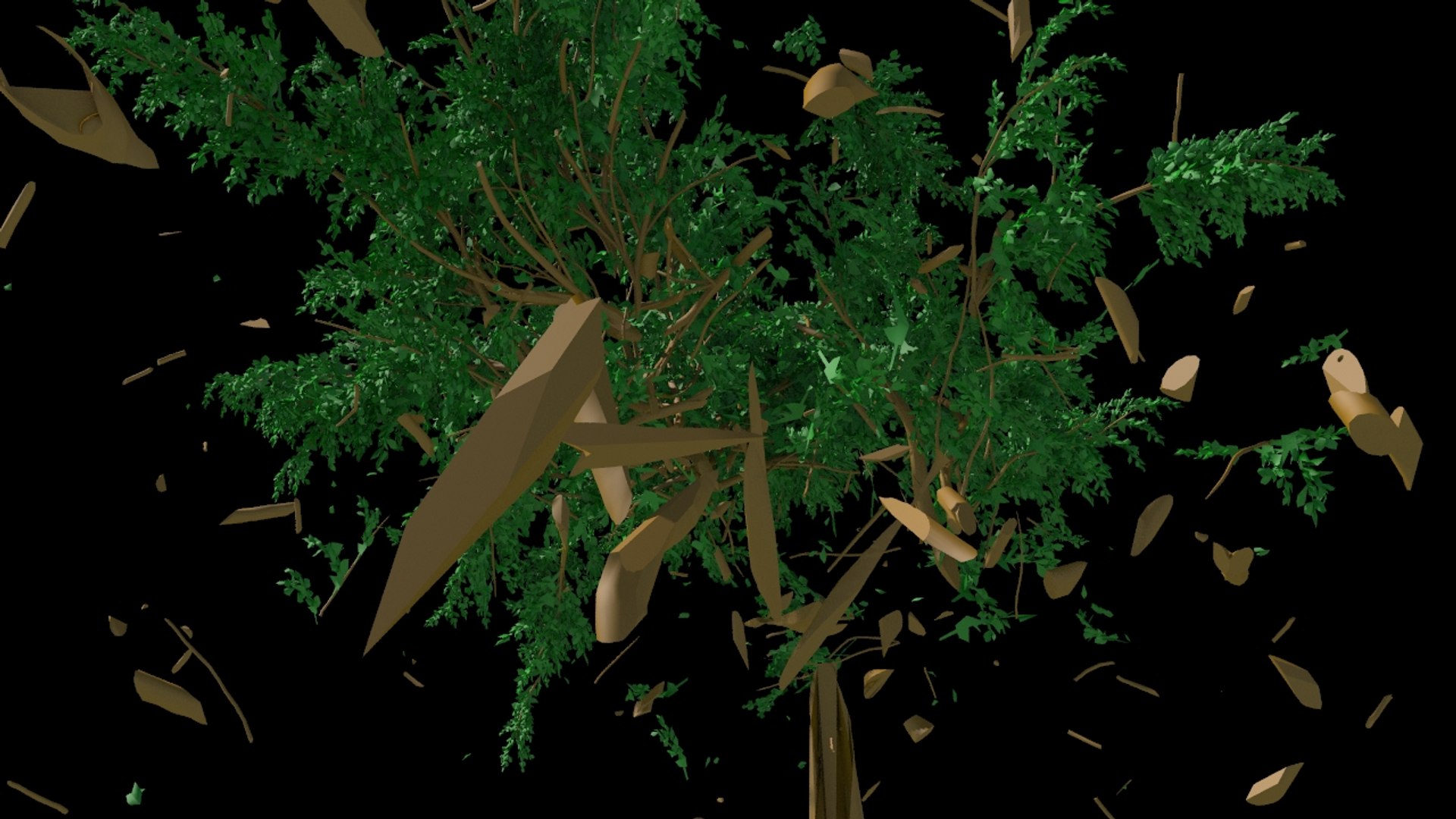 Tree Shatters Houdini 3d 3ds