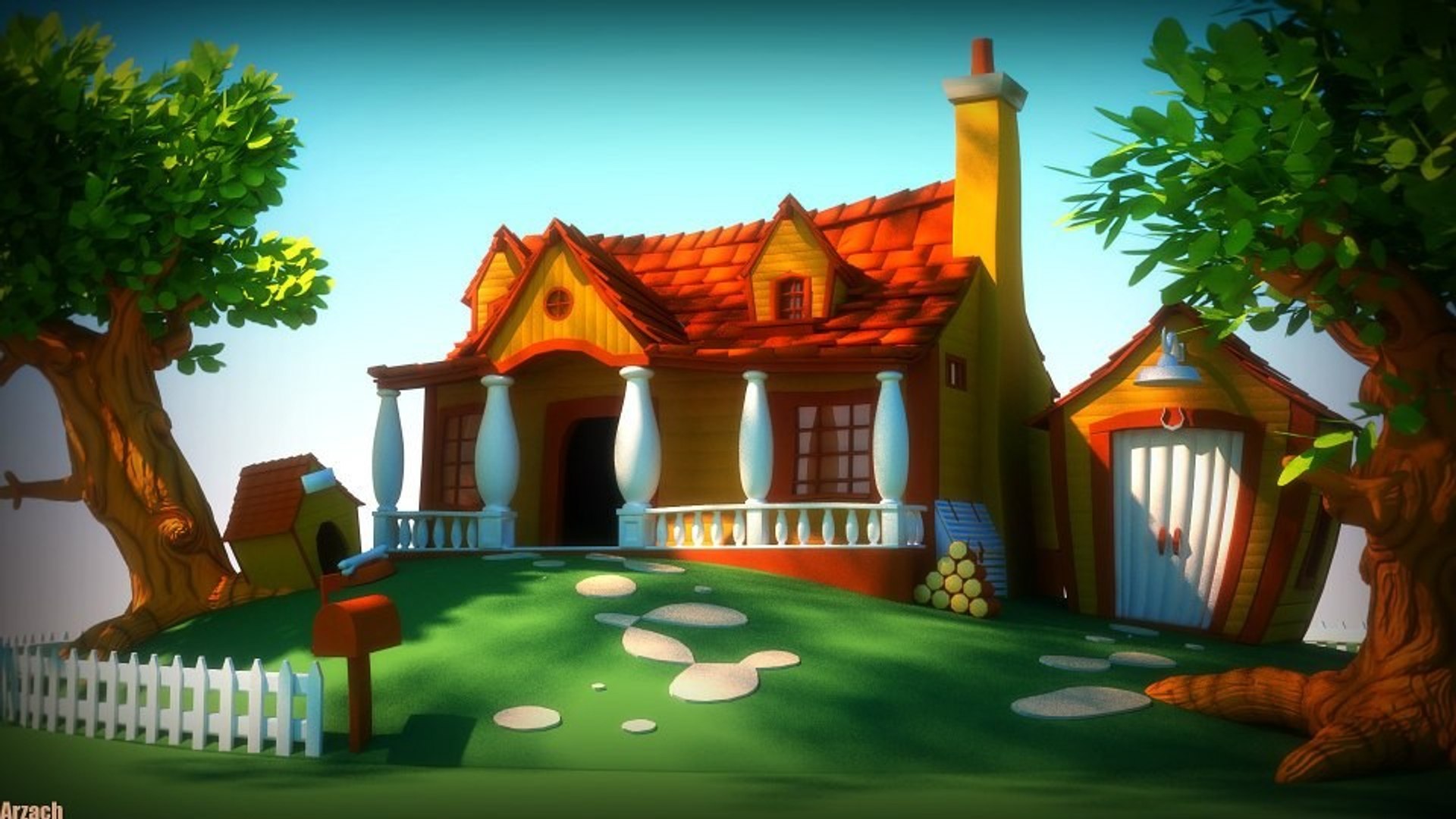 Toon House 3D Model - TurboSquid 1368549