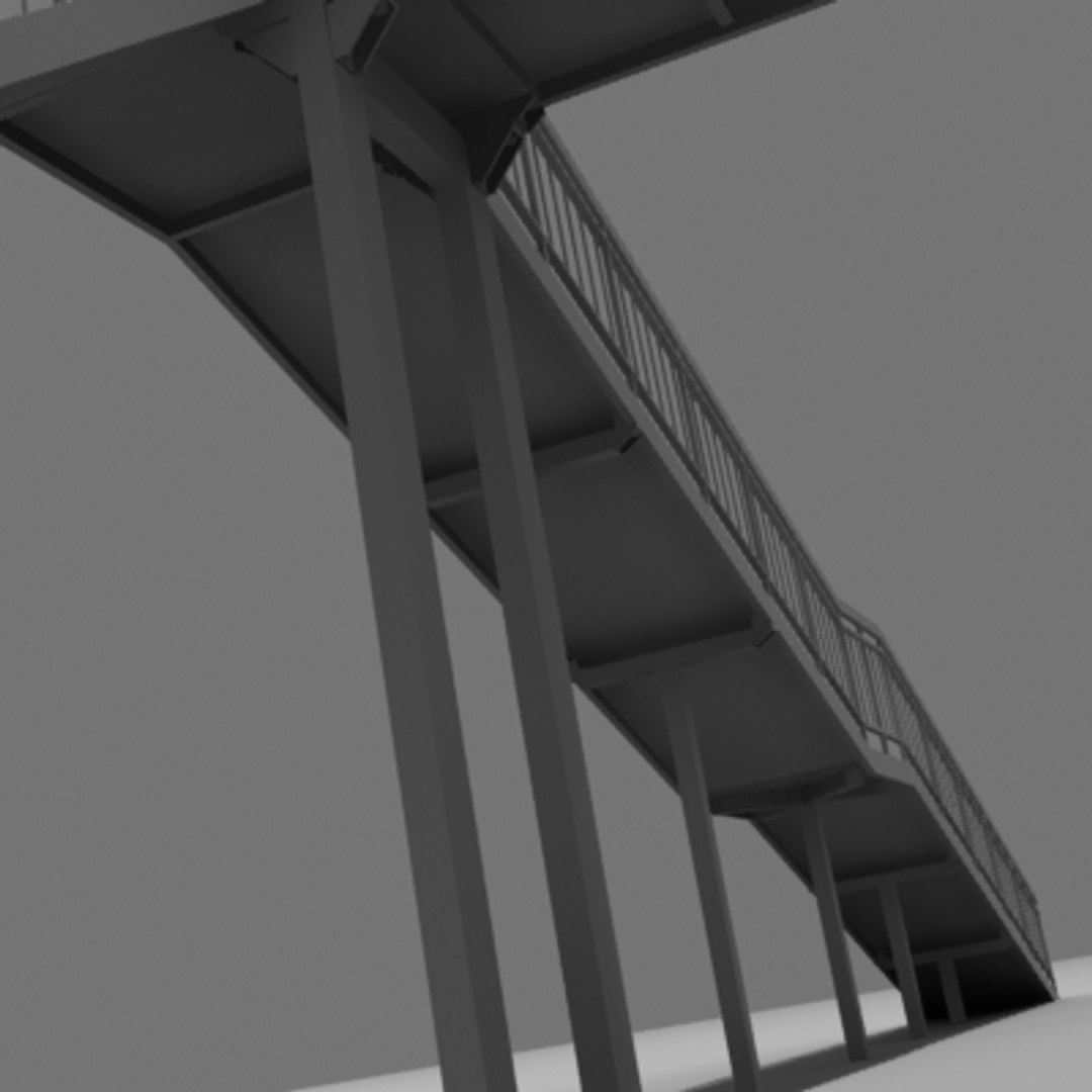 3d Steel Footbridge Span