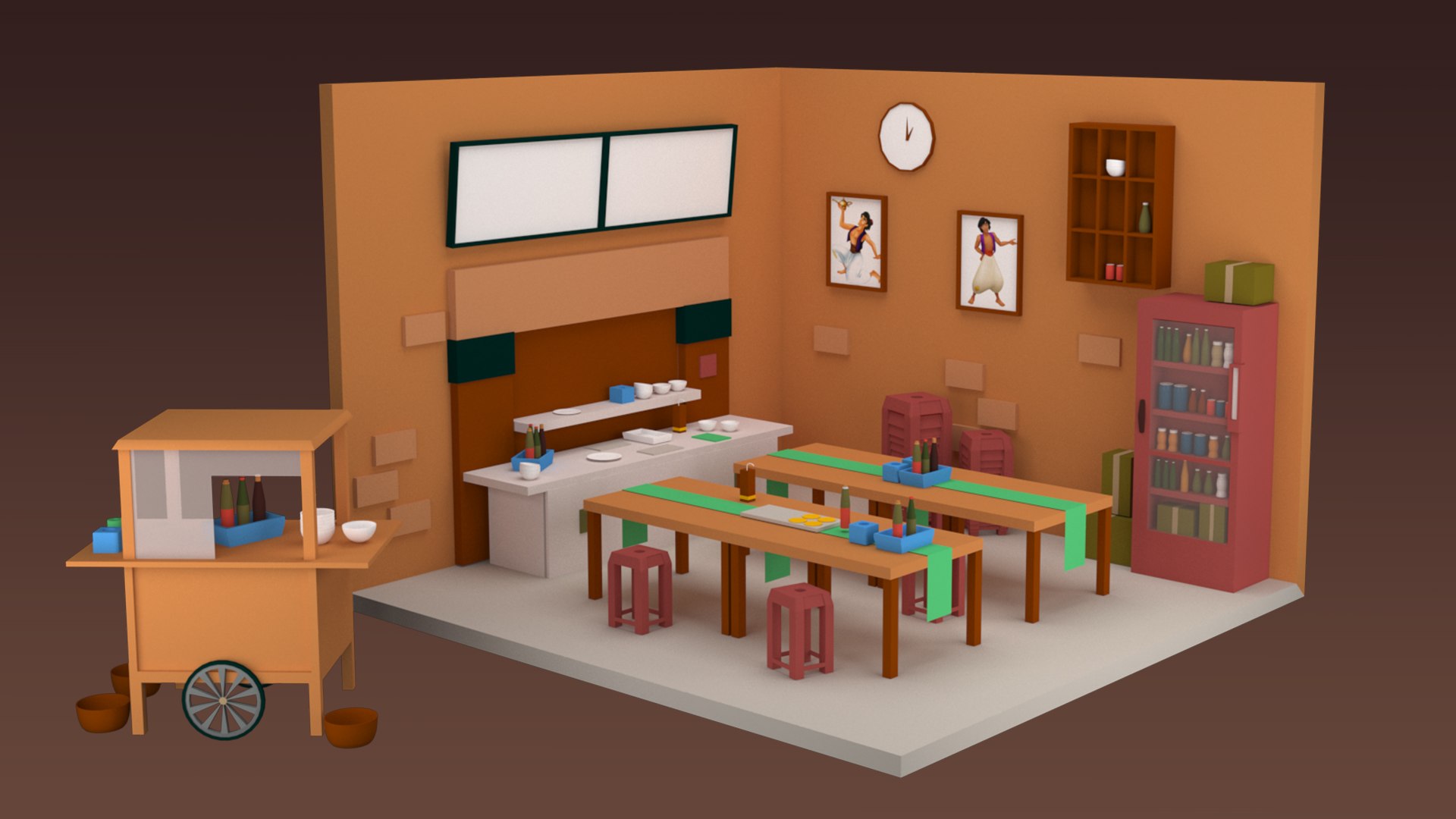 Mini Restaurant Model - TurboSquid 1731563