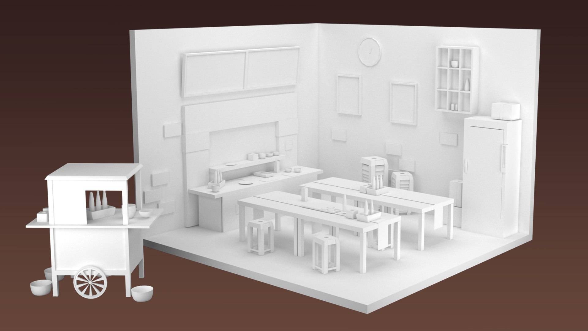 Mini Restaurant Model - TurboSquid 1731563